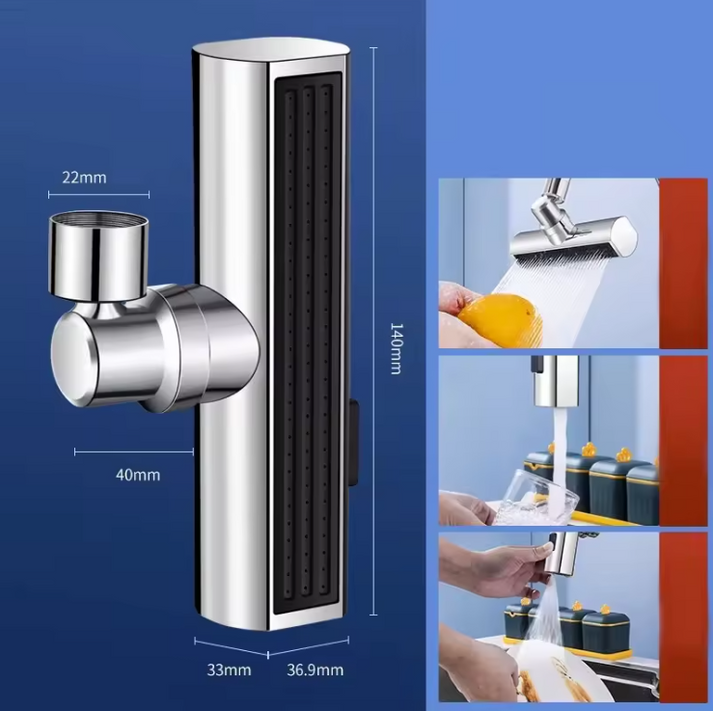 Universal Rotating Faucet Extension Nozzle with Splash-Proof Aerator ...