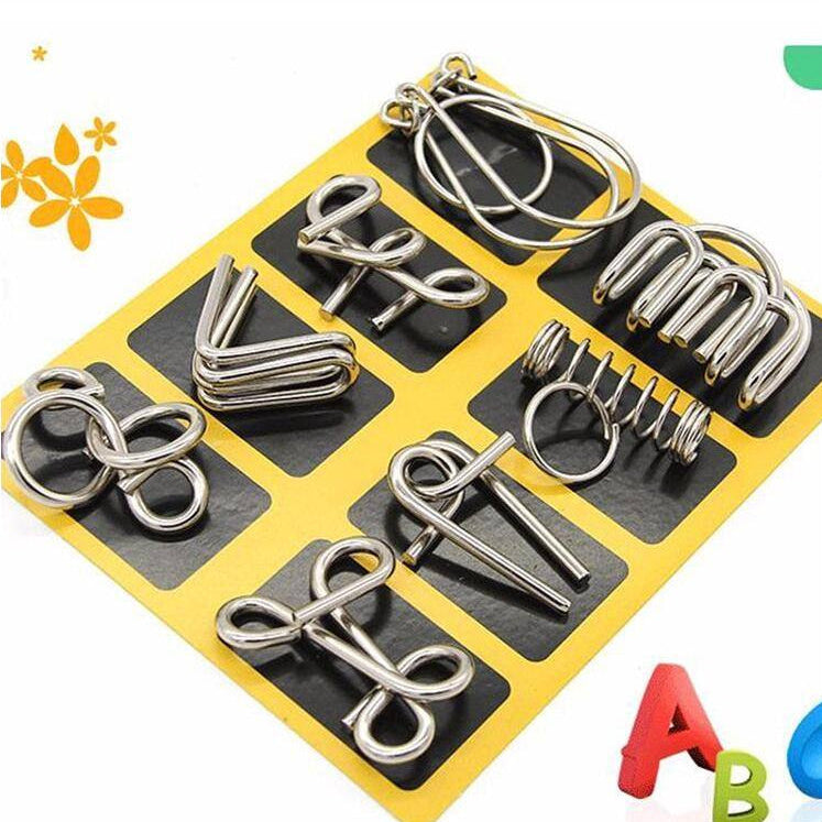 IQ Test Metal Wire Puzzles – Logical Brain Teaser Jigsaw Set for Adult ...